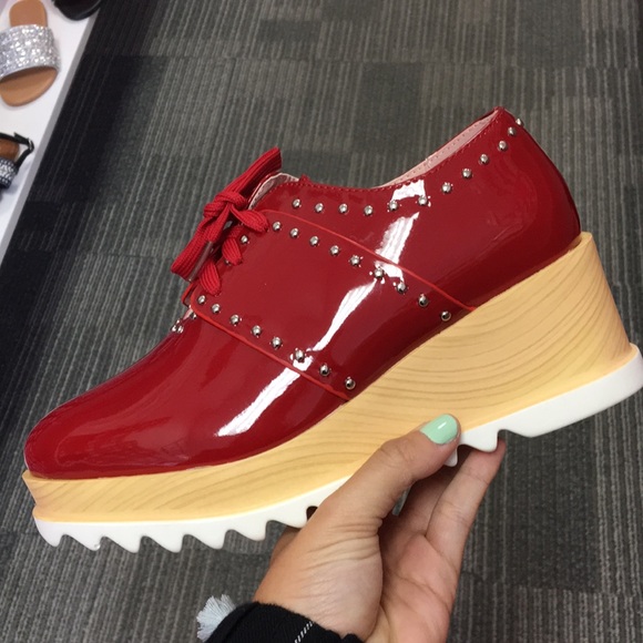 Shoes | Red Studded Platform Sneaker | Poshmark